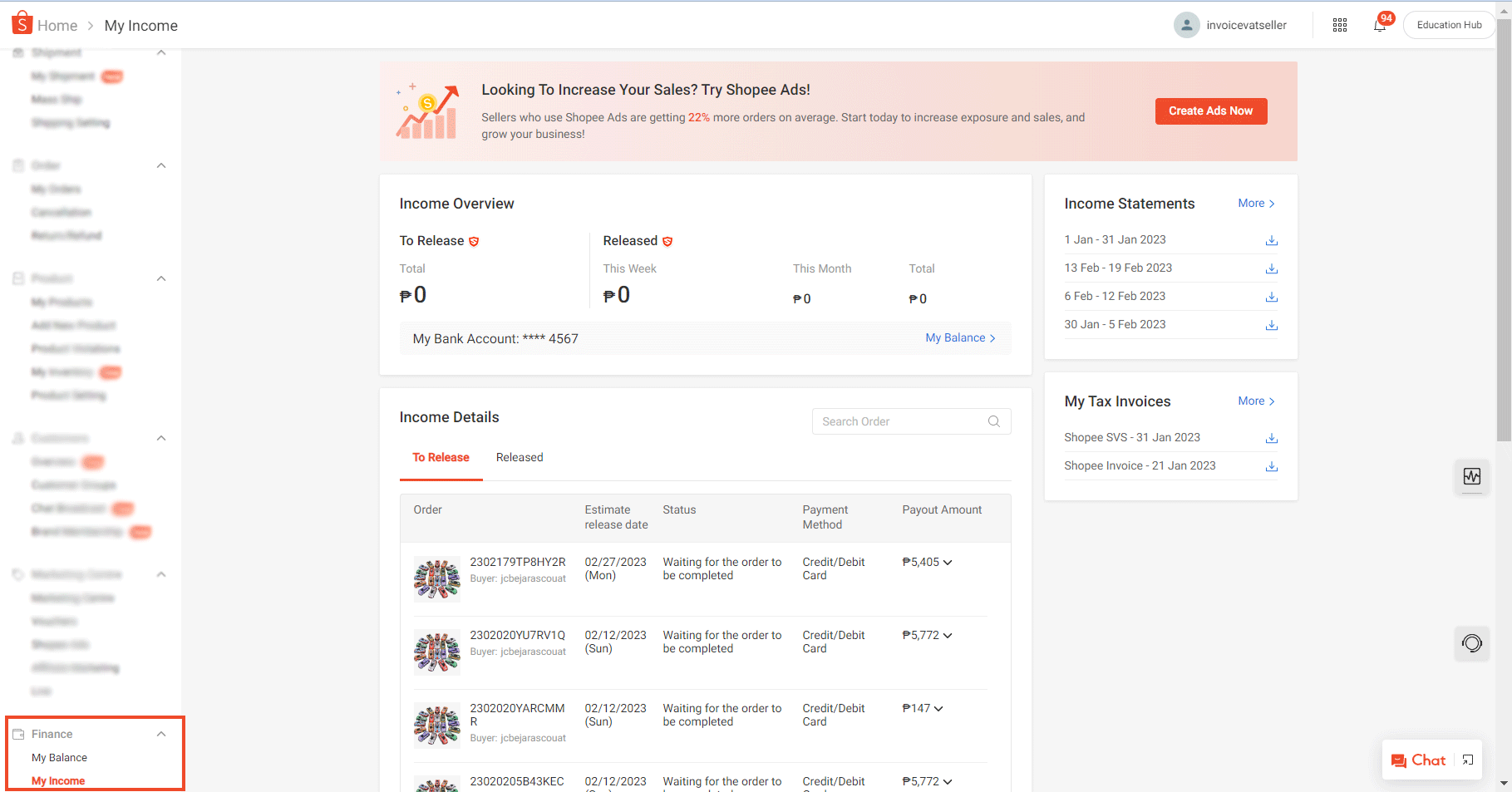 Checking My Tax Invoices | Shopee PH Seller Education Hub