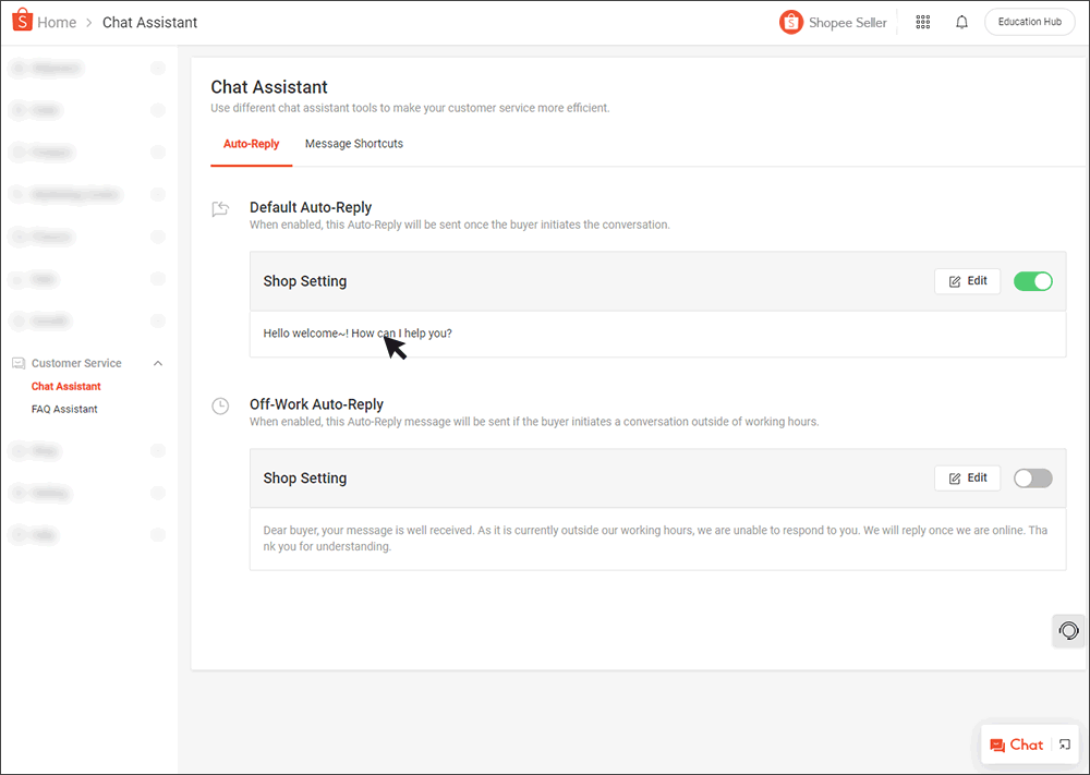 Auto-Reply in Chat Assistant | PH Seller Education [Shopee]