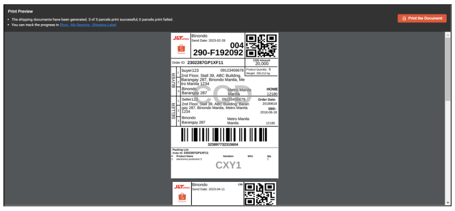 How to print a combined Air Waybill and Packing List | Shopee PH Seller ...