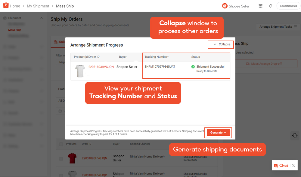 Mass arranging shipment with Shopee-Supported Logistics partners ...