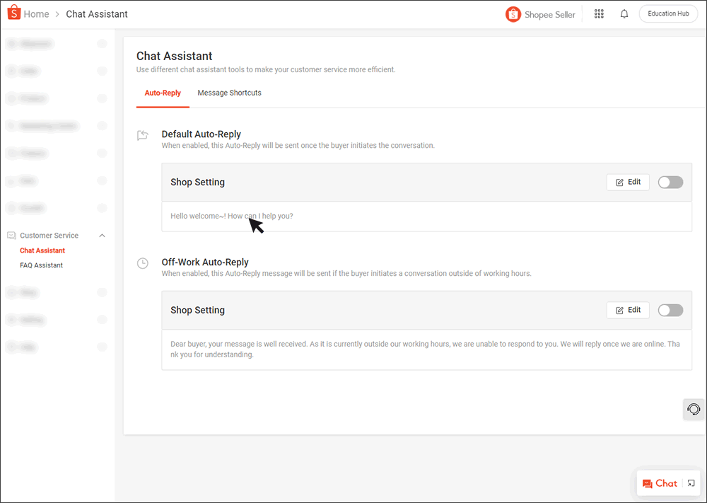 Auto-Reply in Chat Assistant | PH Seller Education [Shopee]
