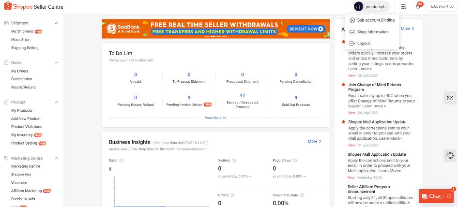 Managing your business with Sub-account Platform | Shopee PH Seller Education Hub
