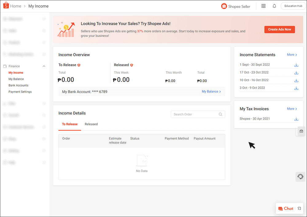 Using Income Overview | Shopee PH Seller Education Hub
